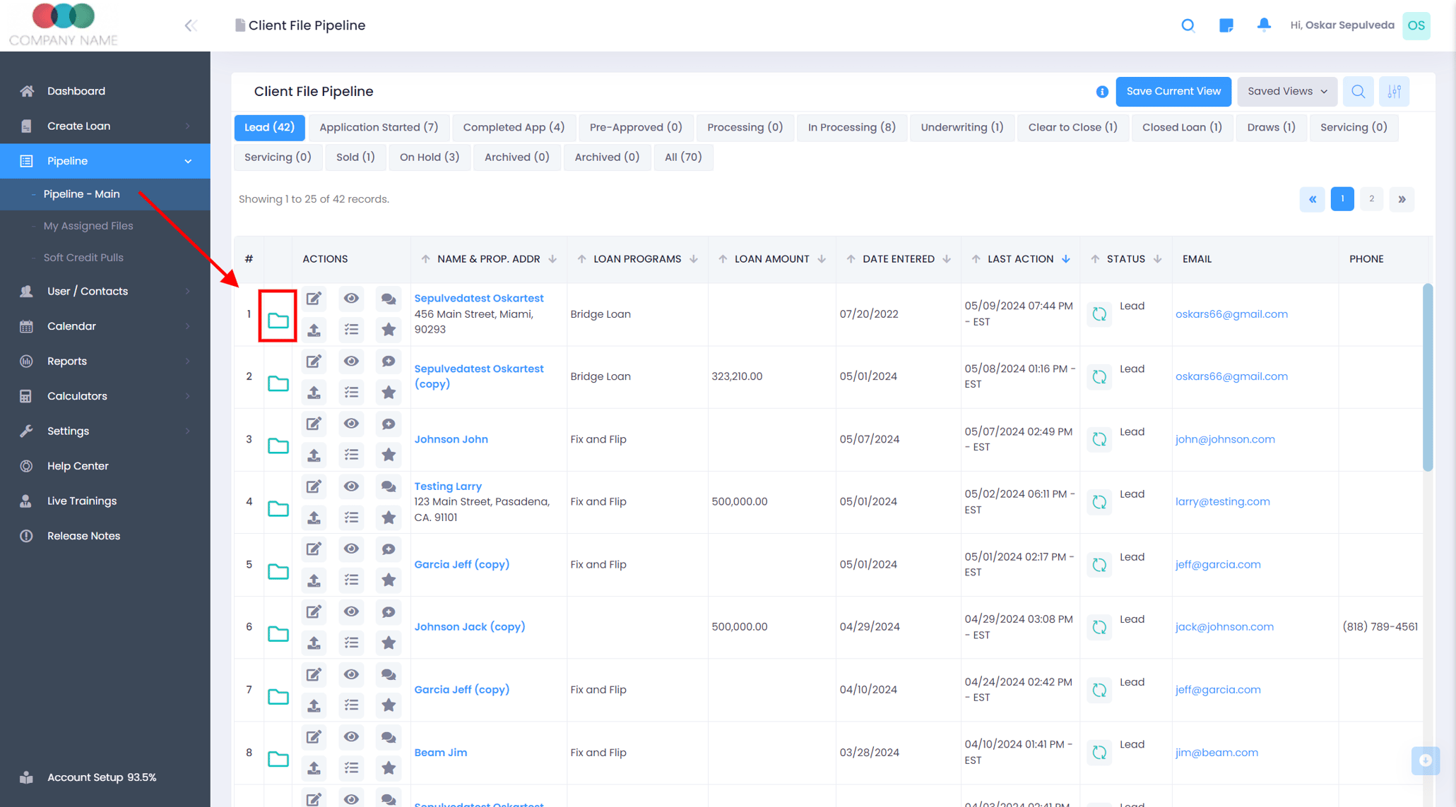 Copy/Duplicate the Loan File or Create a New Loan File for Existing ...